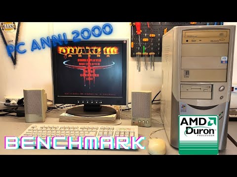 PC AMD Duron 800 con Sapphire Radeon 9600 - BENCHMARK - GAMING in early 2000's