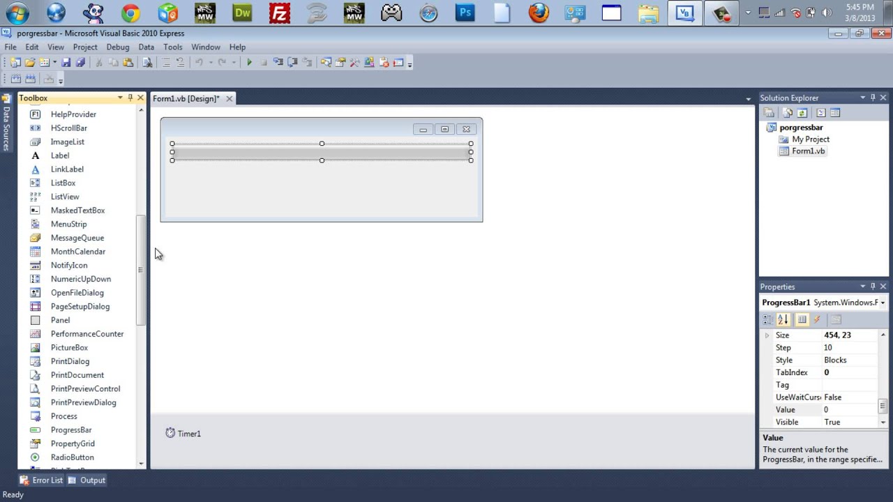 How to make a simple progress bar in visual basic 2008/2010