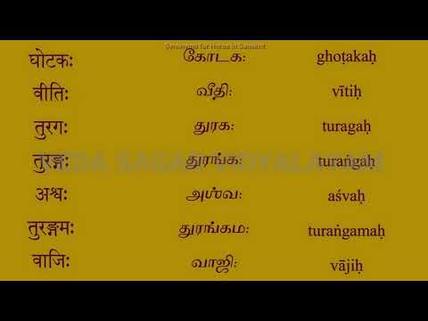 Synonyms for Horse in Sanskrit