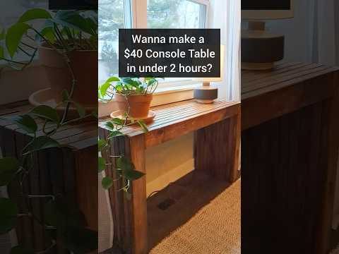 All you need is a few 2x4s and you can make yourself a brand new console table! #diydecor