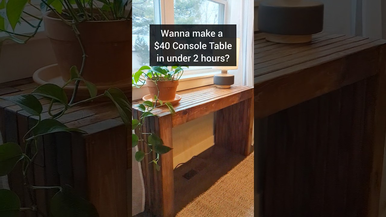 All you need is a few 2x4s and you can make yourself a brand new console table! #diydecor