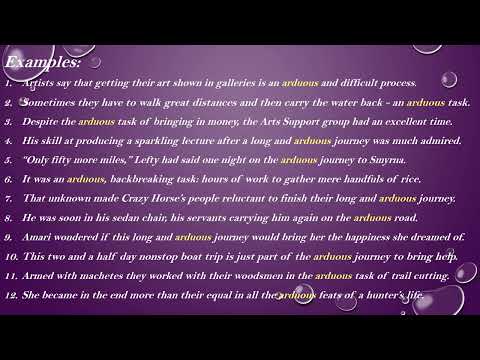Arduous Meaning with Examples