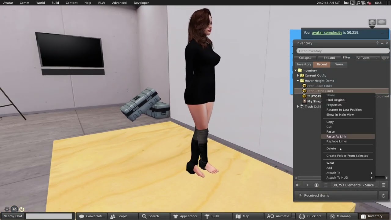 Second Life Hover Height Tutorial