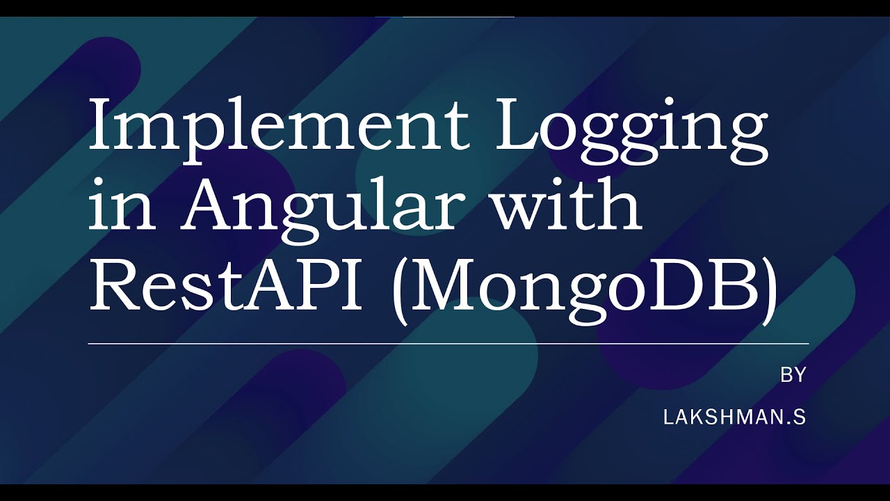 Implement Logging in Angular With REST API (MongoDB)