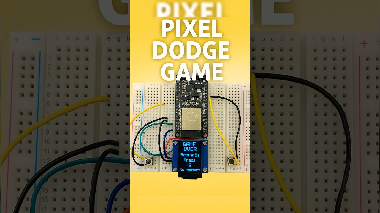 Built a Retro Game on TINY Screen! | PIXEL DODGE 🕹 #Shorts #DIY #Gaming #retrogaming #esp32 #games