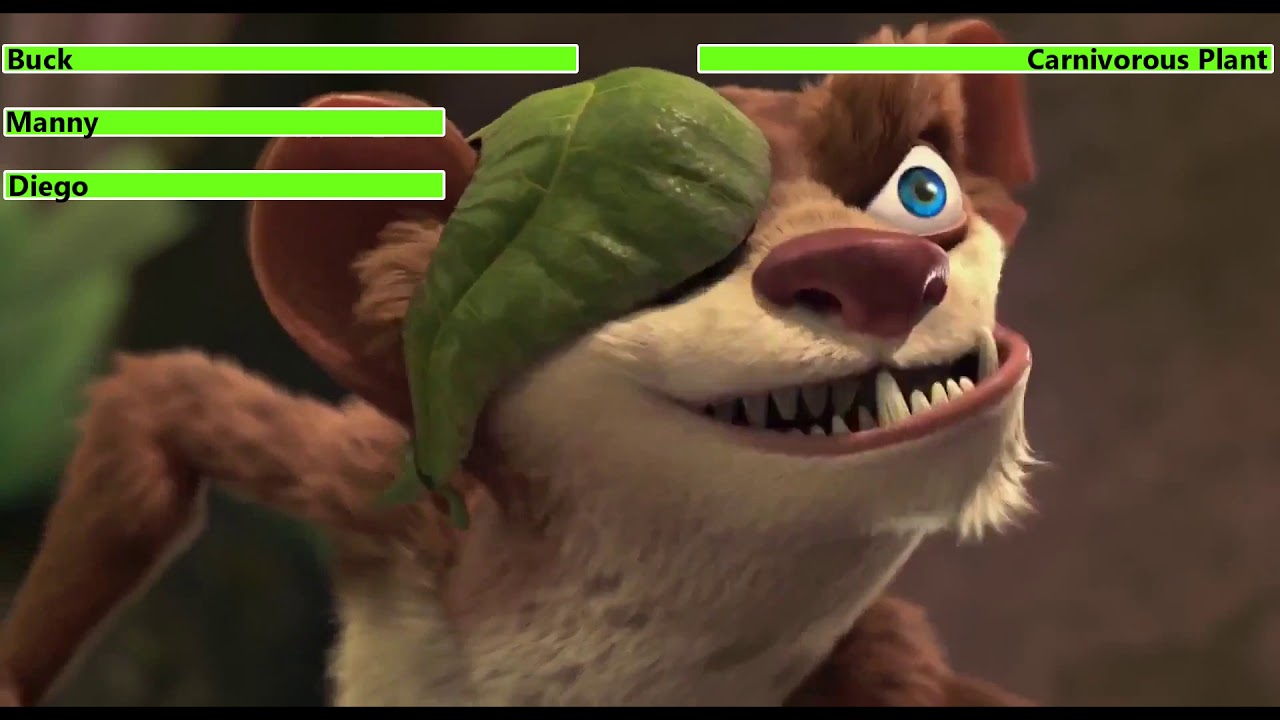 Ice Age: Dawn of the Dinosaurs (2009) Plant Fight with healthbars