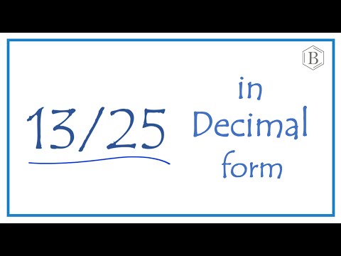 13/25 as a Decimal