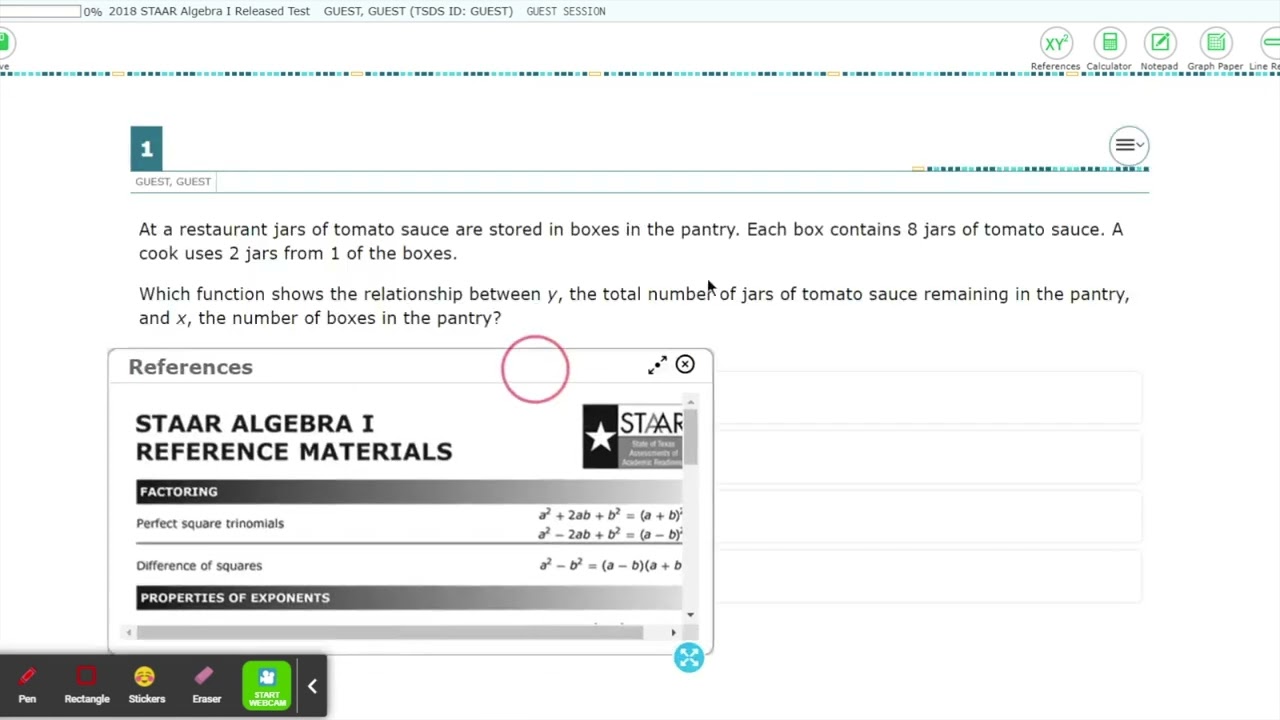 STAAR Online Feature Video - Math References