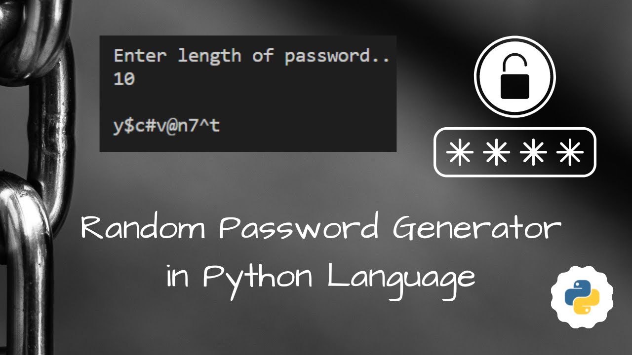 Random Password Generator in python language || Python language