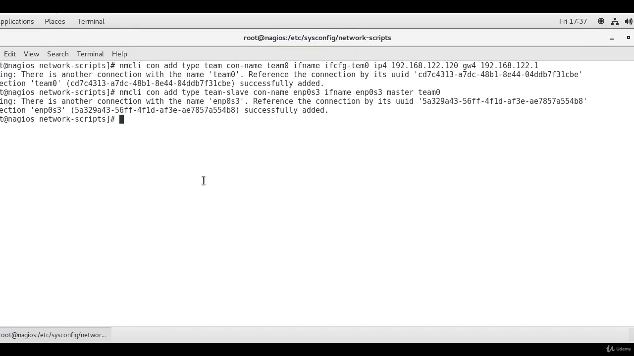 RHCE - Network Interface Teaming -9  Using nmcli to create teaming