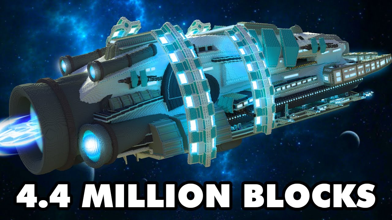 I Built The Largest Spaceship EVER Created in Minecraft [Timelapse + Download]