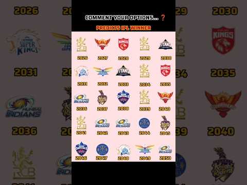 ( 2026 - 2050 )Prediction Of Ipl Winner... π₯