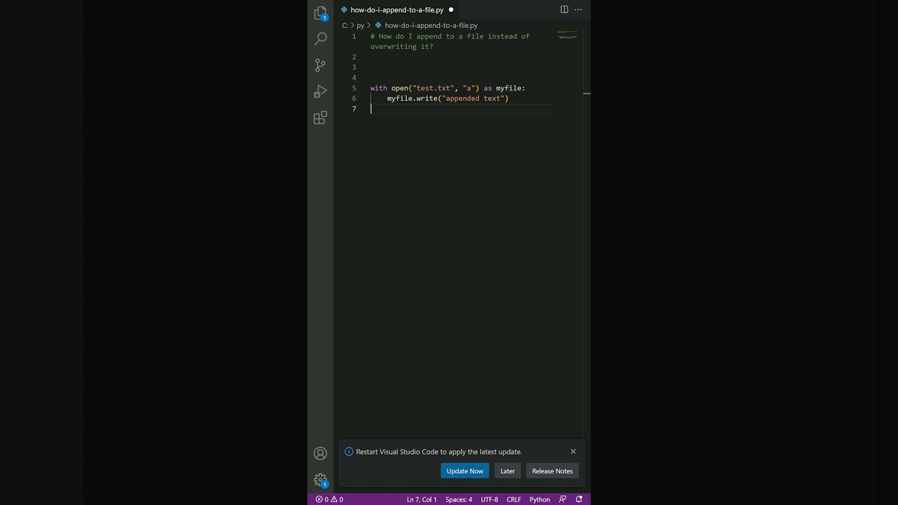 python - How do I append to a file?