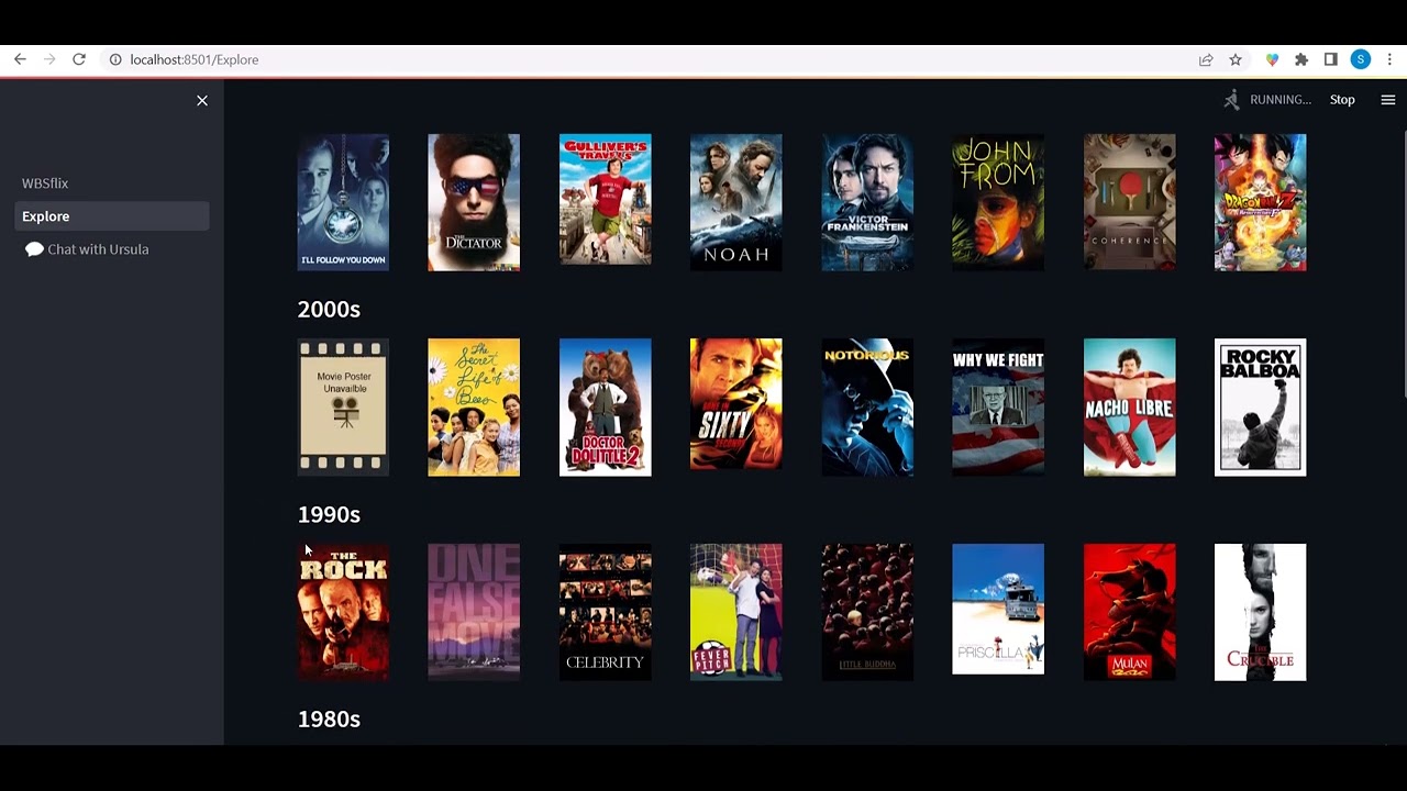 Recommendation system for movies created with Python