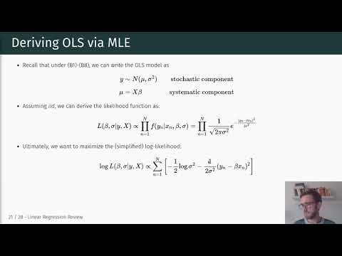 POL SCI 702 - 04 Linear Regression Review: Deriving OLS via MLE