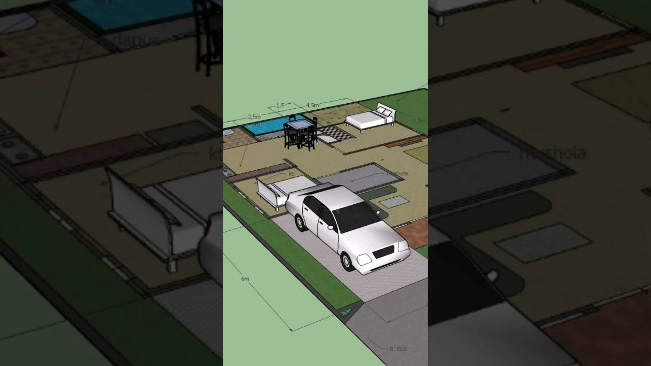 gambar desain denah dan 3d rumah minimalis #desainrumahminimalis #shorts