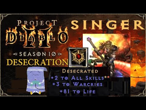 PD2 S10 - Ondal's Warcry Build (241 mf) - 6:45 Throne T3 162 Dens (Full Loot) - Project Diablo 2