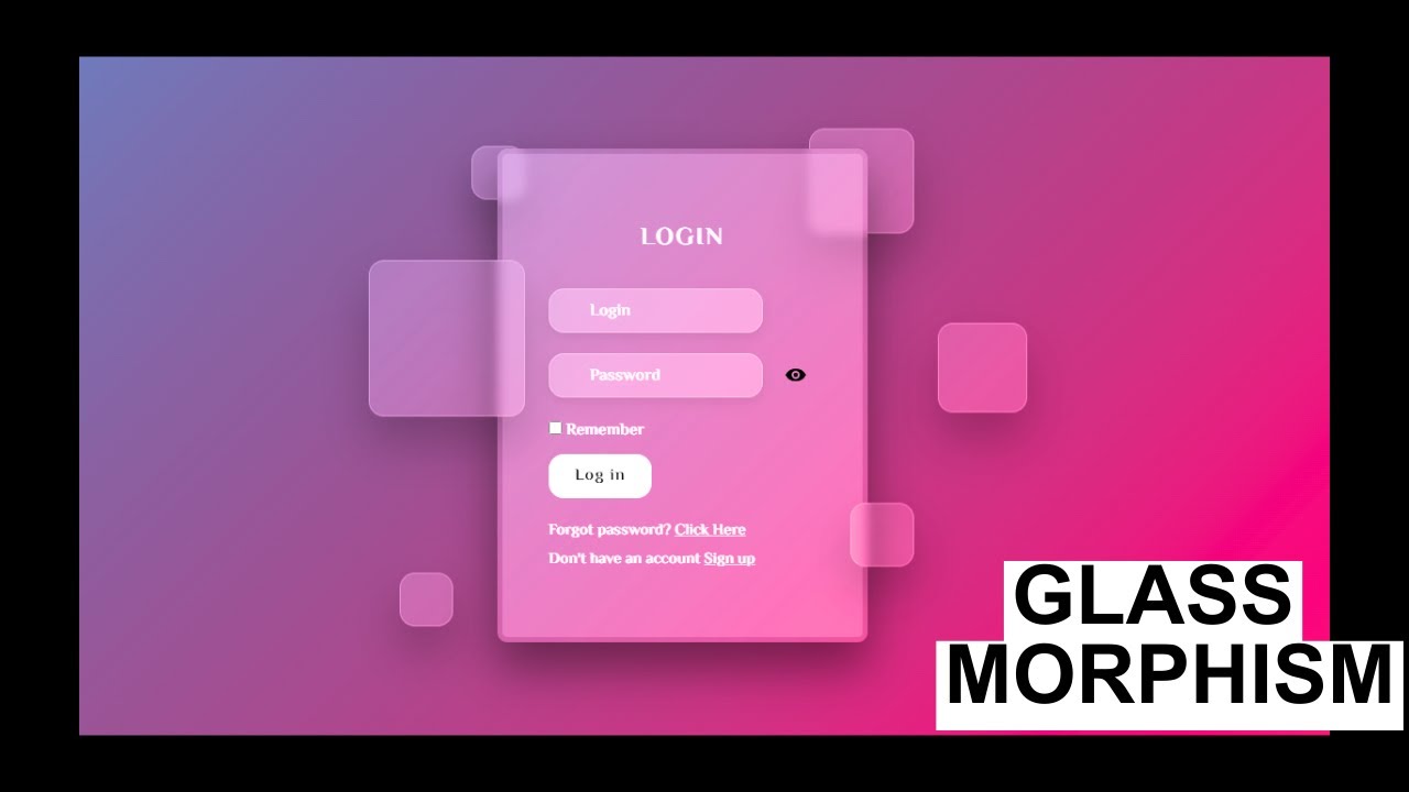 Glassmorphism Login Form with Animated Background using HTML & CSS | Codeum