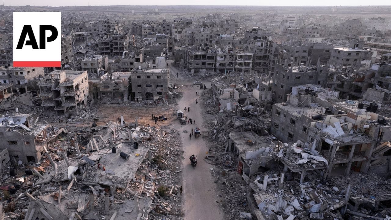 Drone footage shows widespread destruction in Gaza