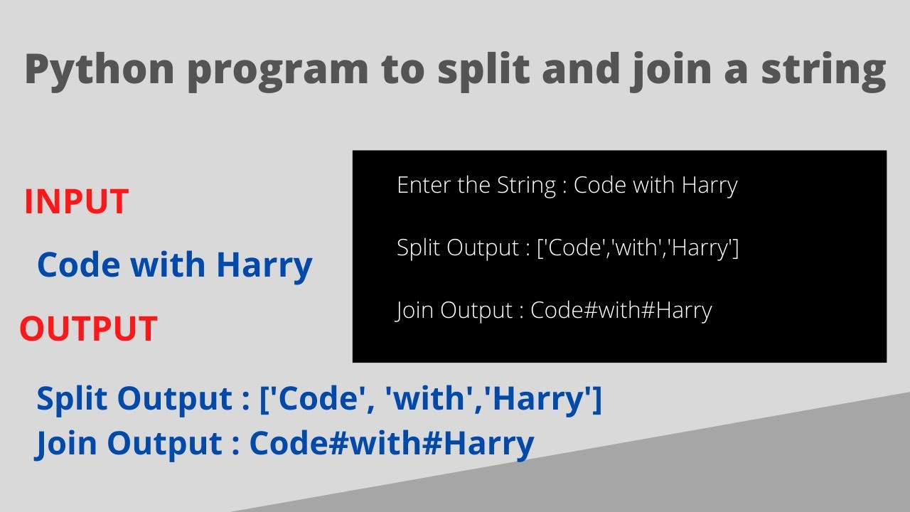 Python program to split and join the string | Python Program # 9