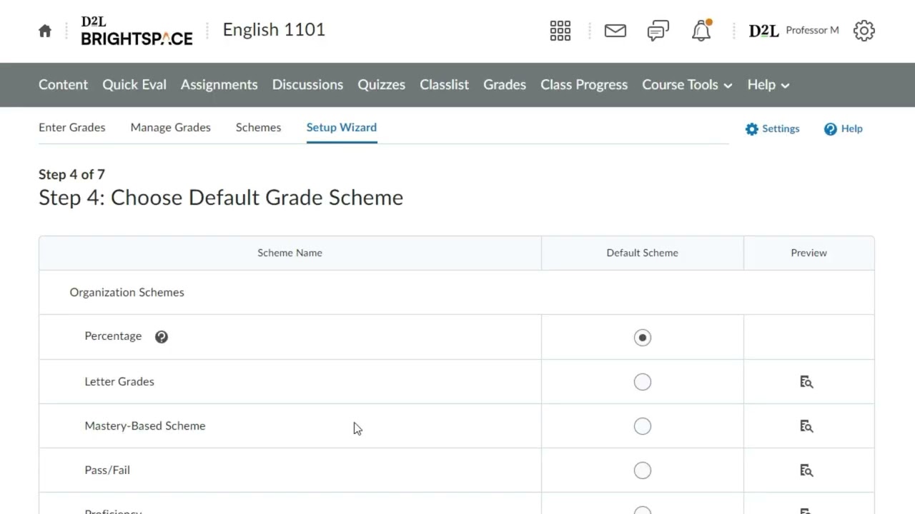 Grades Tool – Setup Wizard