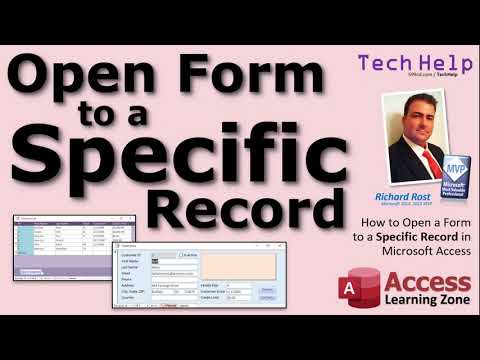 Open a Form to a Specific Record in Microsoft Access - Open Form to Specific Customer