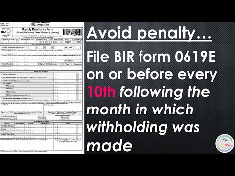 #BIR Tutorial: How to file BIR form 0619E with IMPORTANT TIPS? - Creditable Expanded Withholding Tax