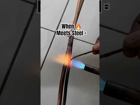 🔥VS AC COPPER Pipe Brazing #brazing #melting #hvaclife #hvacexperts #airconditioner #ytshorts