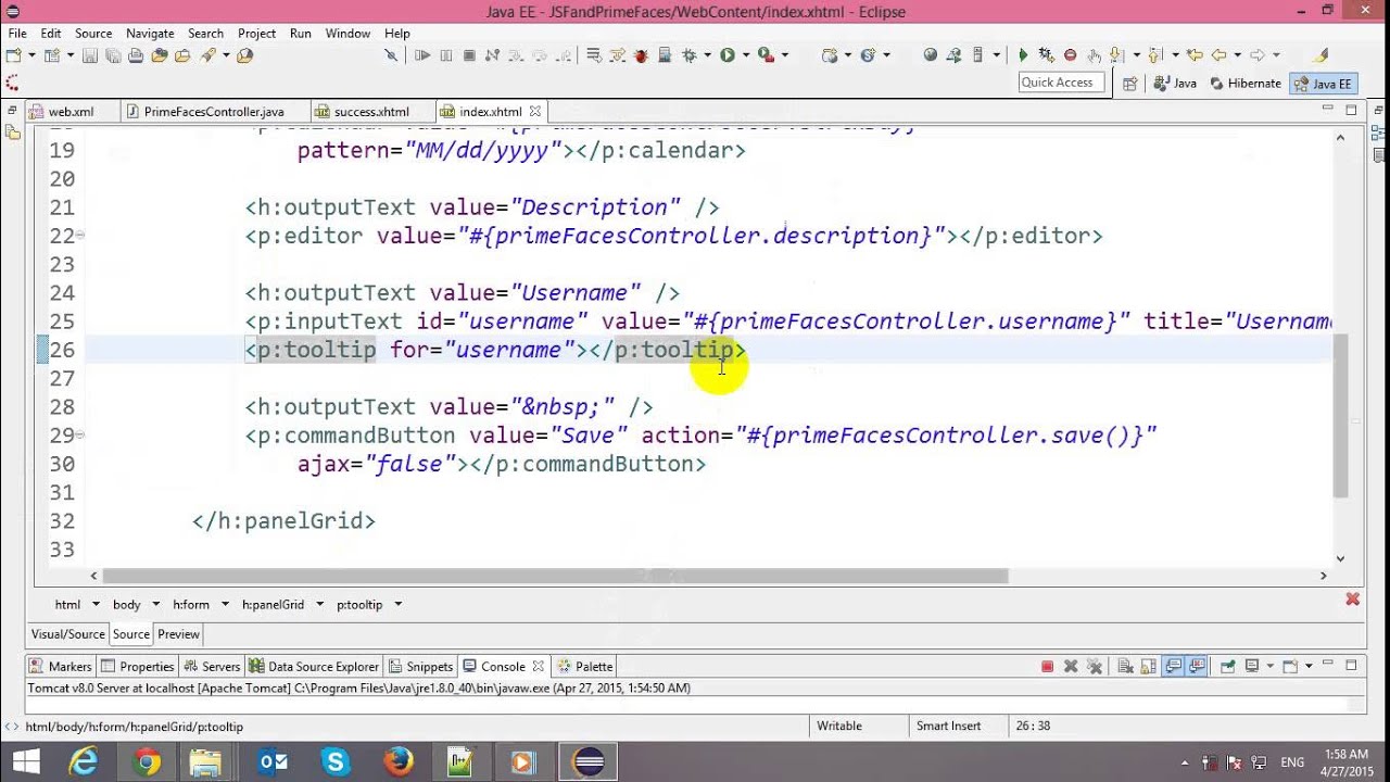 PrimeFaces in JSF Framework
