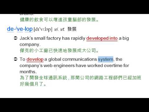 development: 發展, develop, develop into | 英語文 | 均一教育平台