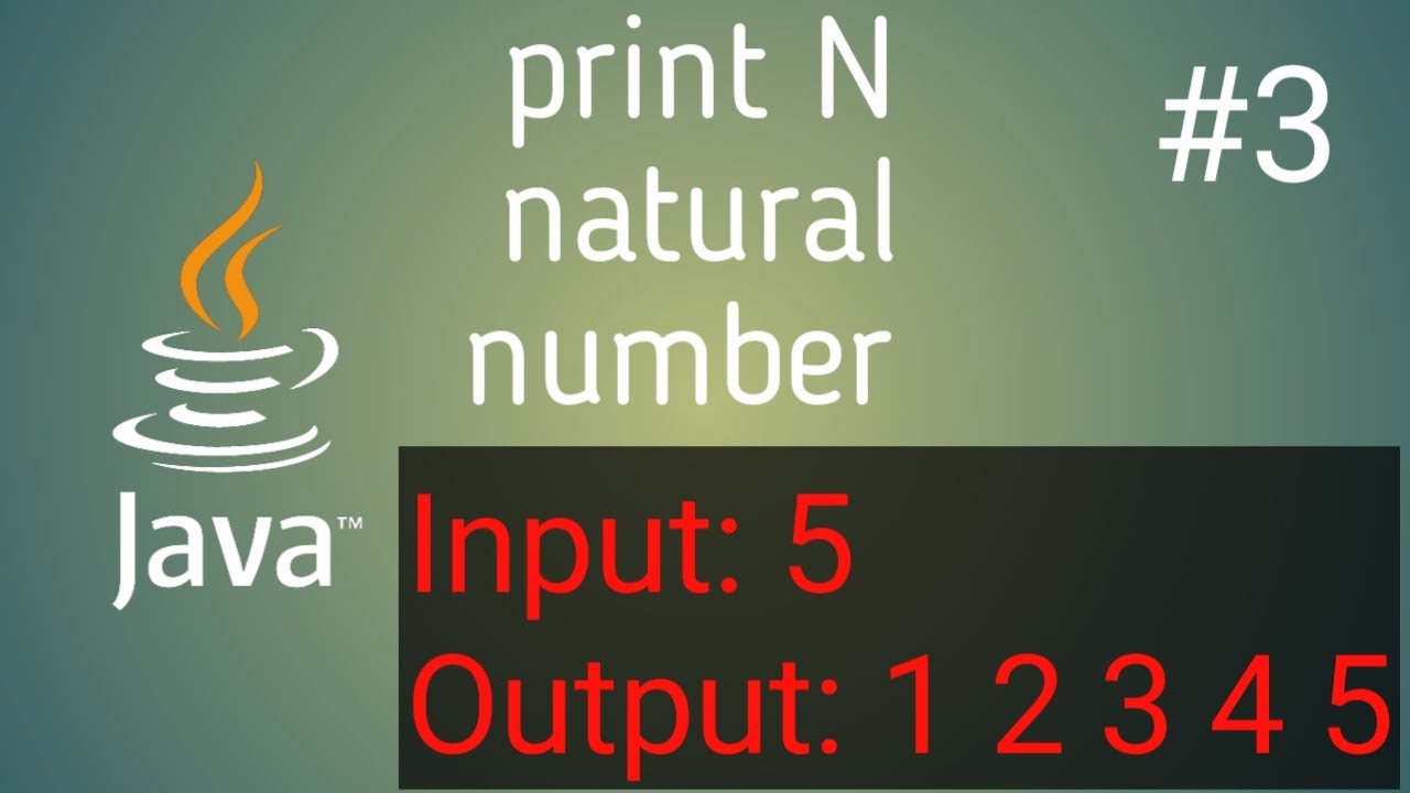 print N natural number program| Java program #java #shorts #programming