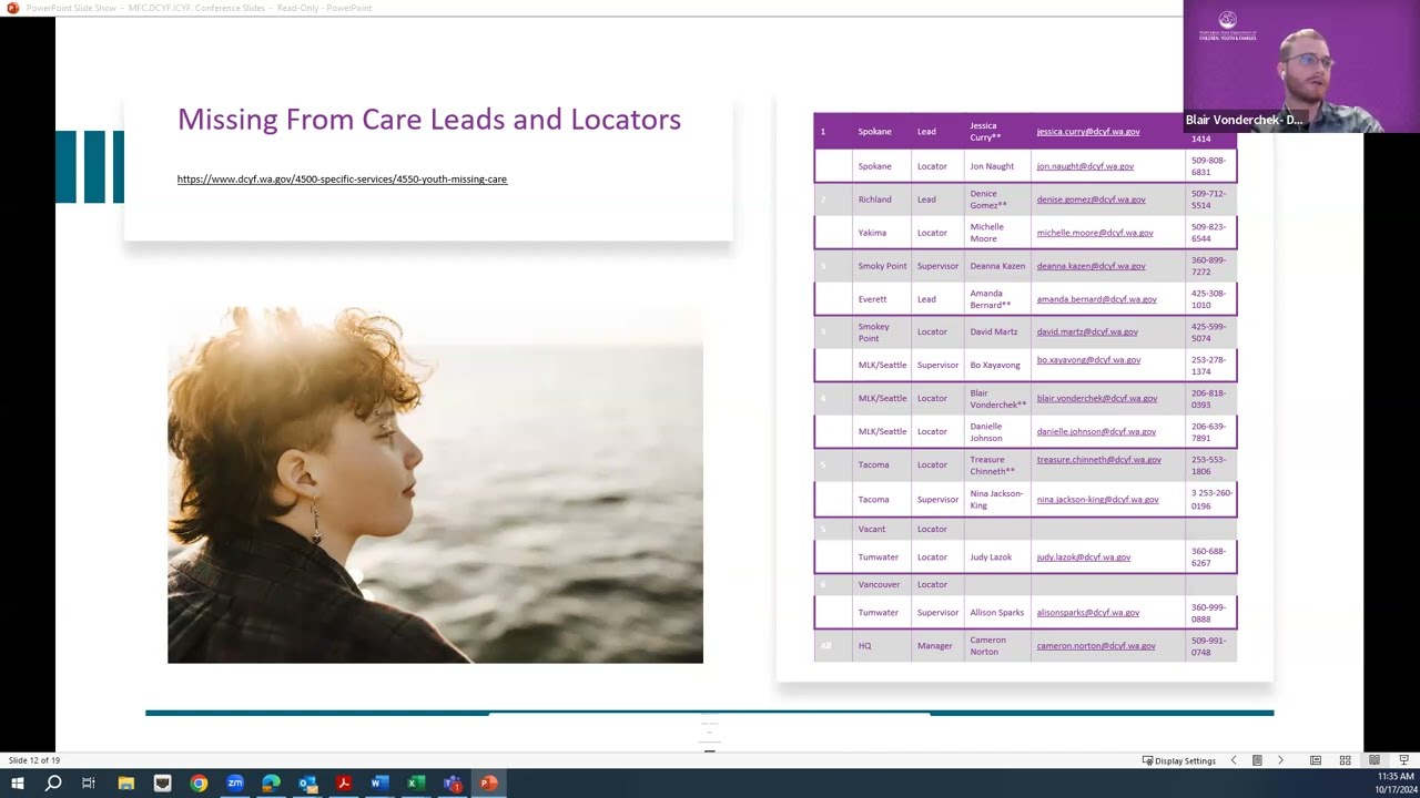 DCYF Missing From Care Resources and Strategies for locating missing young people