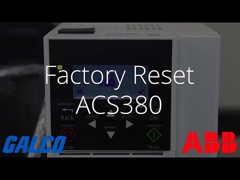 How to do a Factory Reset on ABB ACS380 | Galco