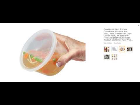 DuraHome Food Storage Containers with Lids 8oz, 16oz, 32oz Freezer Deli Cups Combo Pack