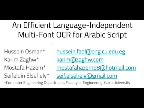 An Efficient Language-Independent Multi-Font OCR for Arabic Script