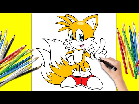 How to Draw Tails From Sonic The Hedgehog 2 - Sonic Tails Coloring Pages