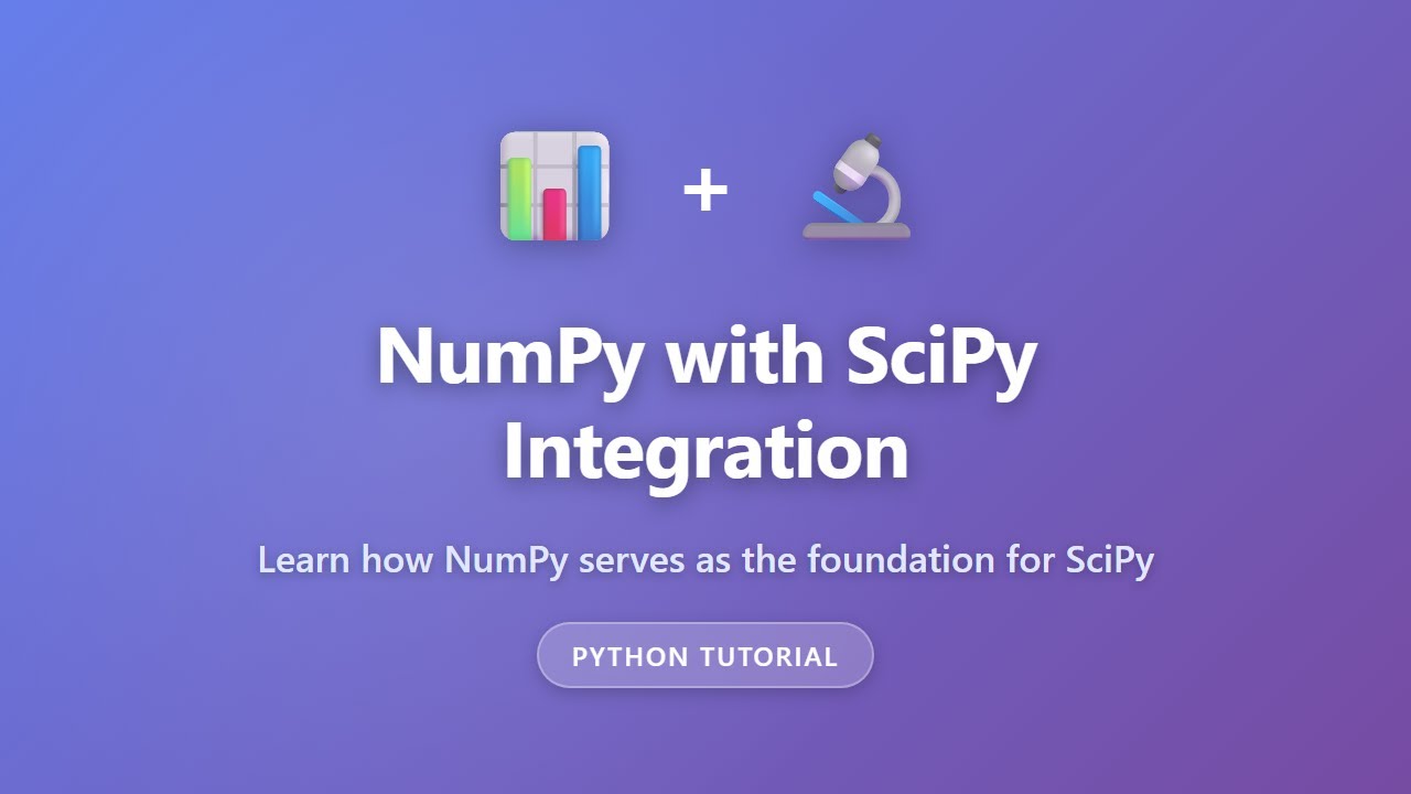 NumPy with SciPy Integration Tutorial | Python Scientific Computing for Beginners