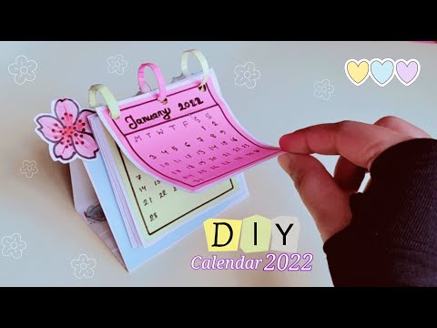 How to make a 2022 desk calendar / diy calendar /paper Mini calendar /paper crafts for school / DIY
