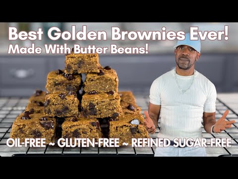 Best Chocolate Chip GOLDEN BROWNIES - Gluten-Free, Oil-Free, Refined Sugar-Free