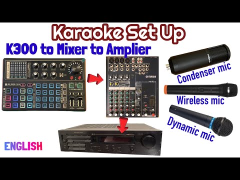 K300 Sound Card to Mixer and Amplifier Karaoke set up - Testing Dynamic, Condenser and Wireless Mic
