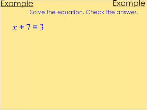 Alg1 - Week 4 - 2-1 Solving One Step Equations