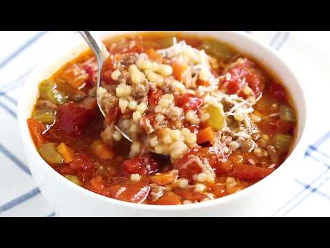 Beef, Tomato and Acini di Pepe Soup (Instant Pot, Slow Cooker + Stove Top)