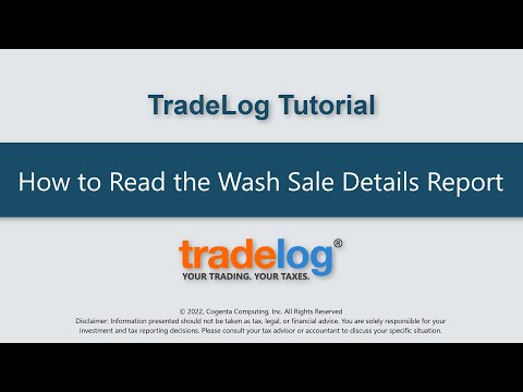 How to Read the Wash Sale Details Report
