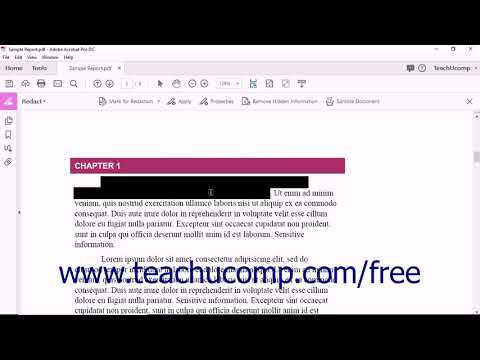 Acrobat Pro DC Tutorial Redacting Content in a PDF - Adobe Acrobat Pro DC Training Tutorial Course