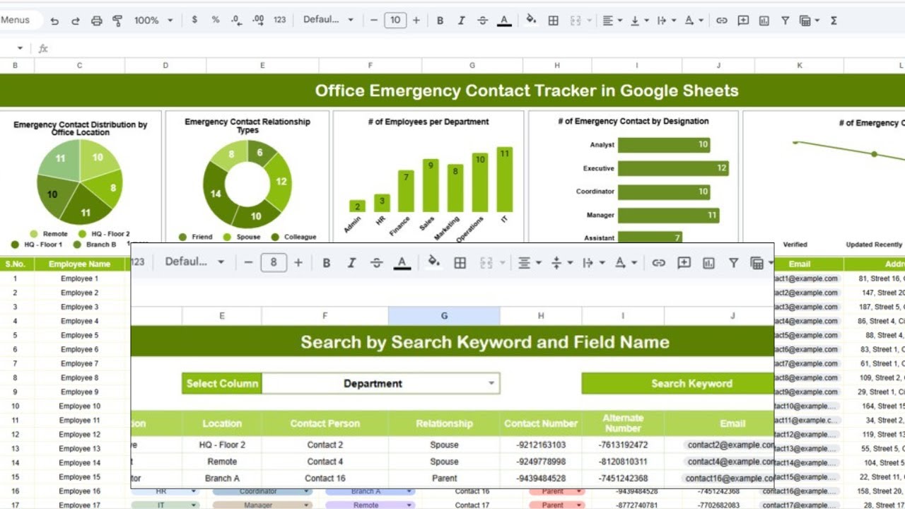 Office Emergency Contact Tracker in Google Sheets