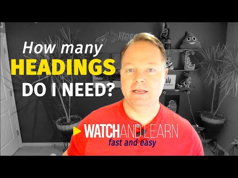 How Many Words Should H2 headings be? How many per page?