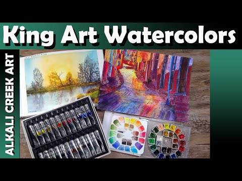 Trying Out KingArt Watercolors and Creating a Custom Palette. TWO Paintings!