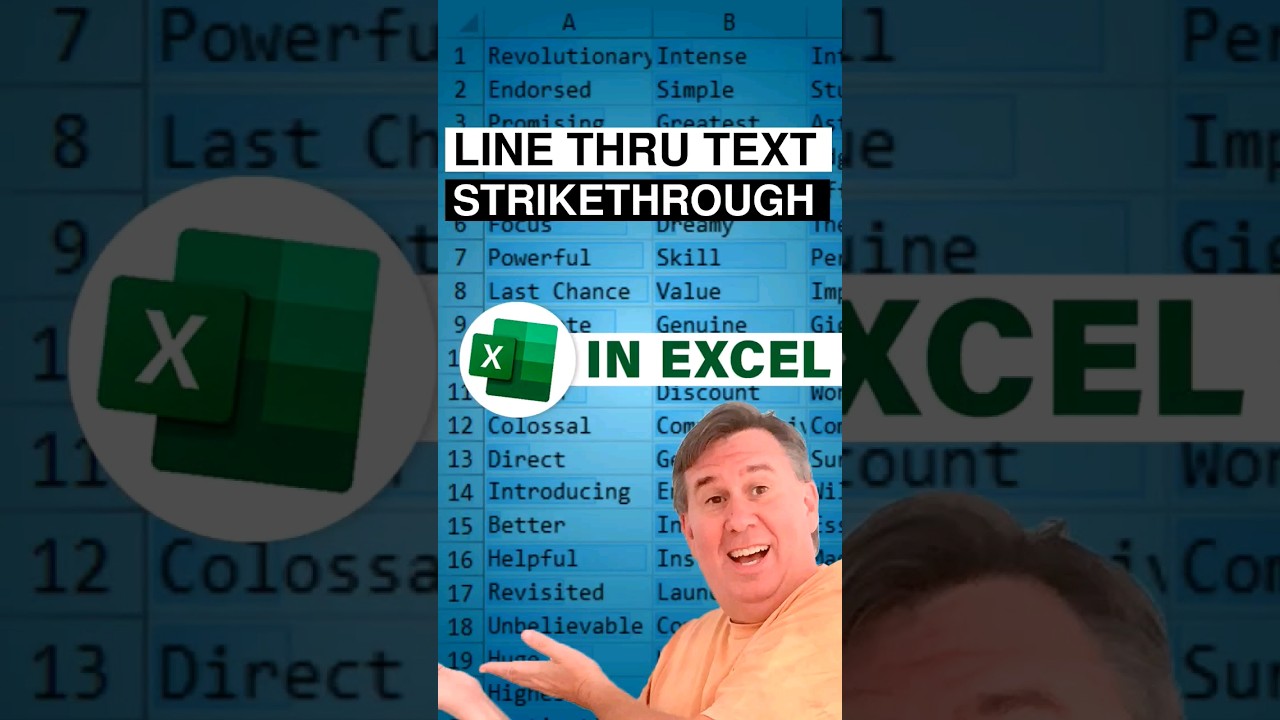 Excel - Draw a Line through Text (Strikethrough) #shorts | MrExcel ...