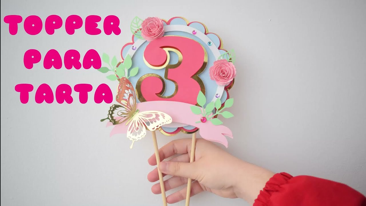 Cómo hacer un topper para tarta con cartulina