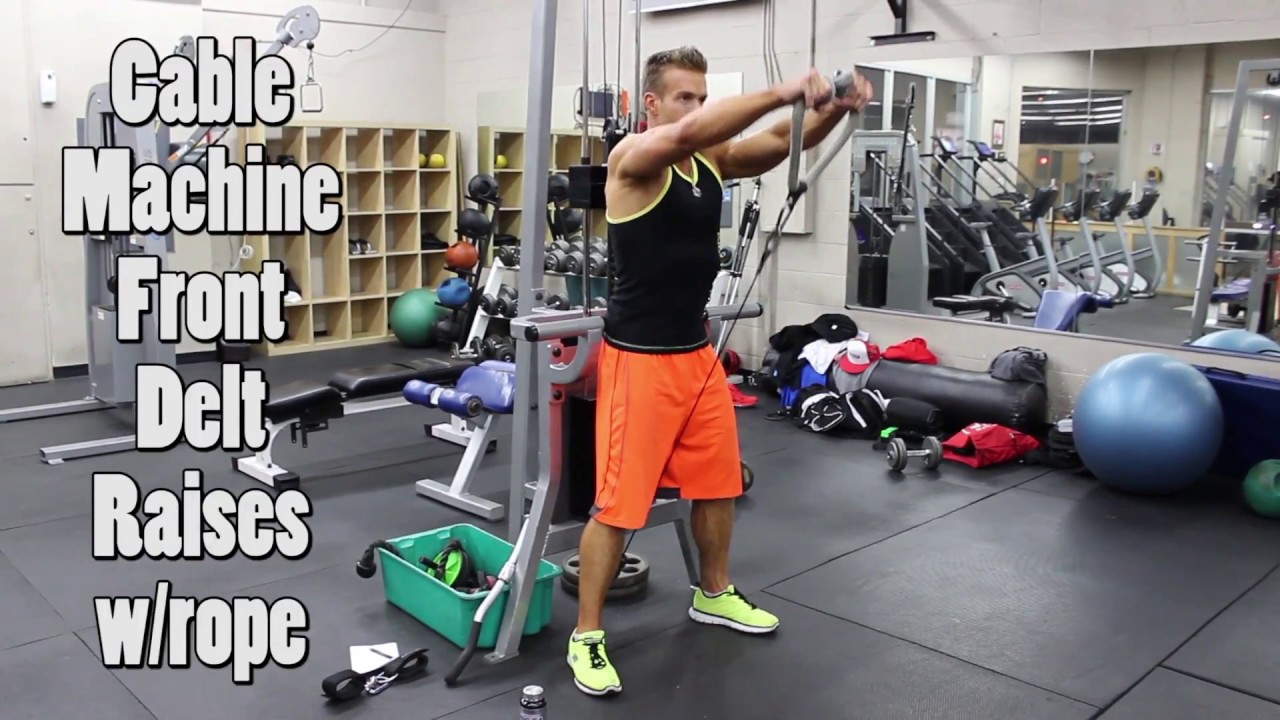 Cable Front Delt Raises using Rope
